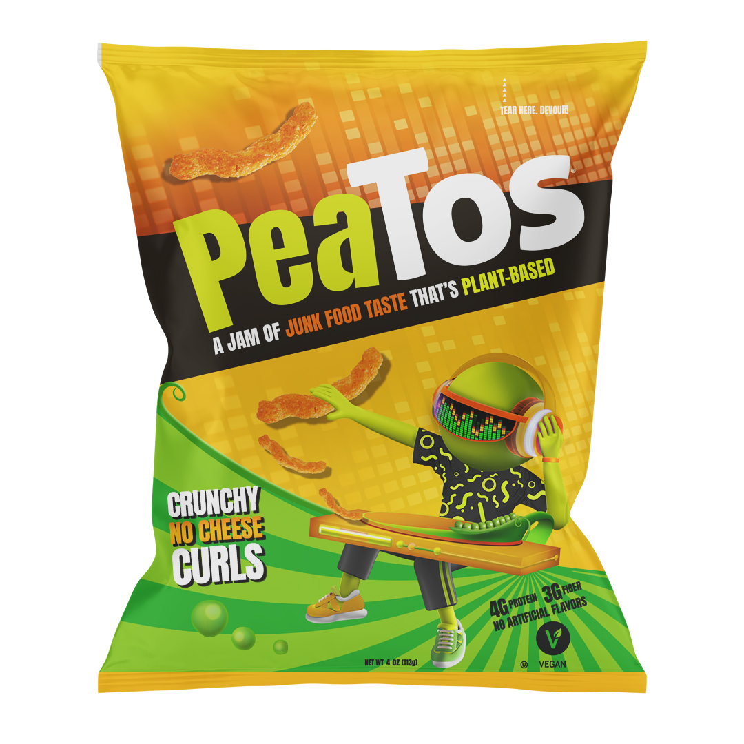 PeaTos Goes Plant-Based With A New Packaging Design And Mascot