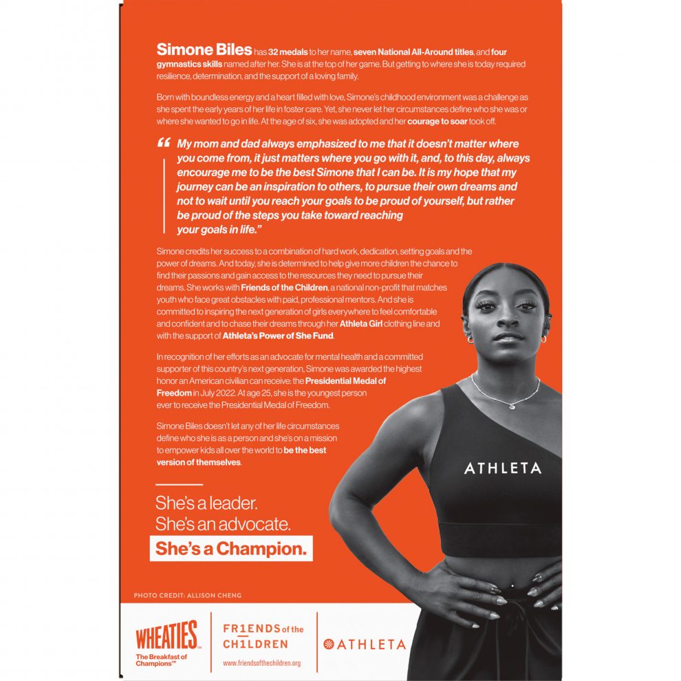 Wheaties Extends Packaging Partnership With Simone Biles