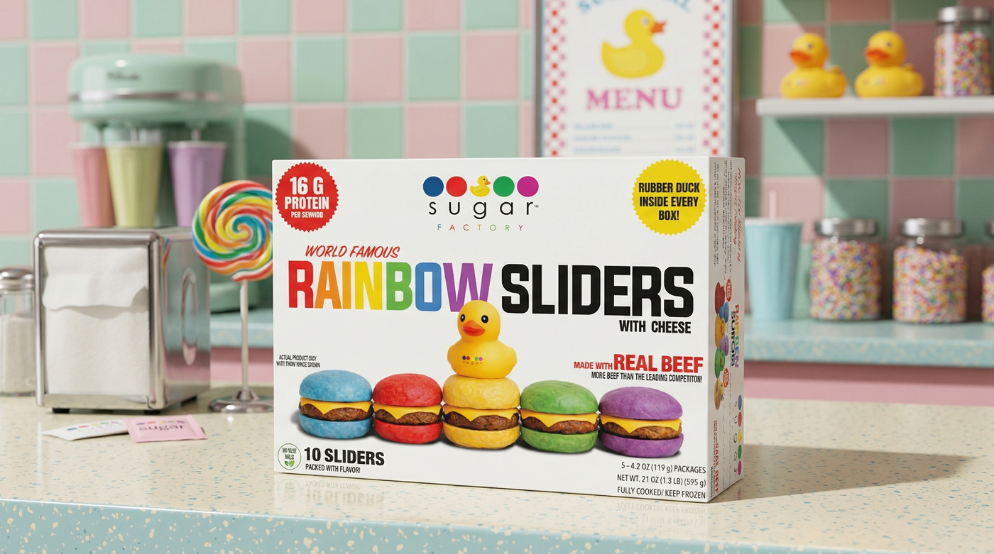 Sugar Factory Launches Frozen Rainbow Sliders in Grocery
